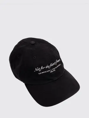 D1 MILANO Cotton Baseball Cap With Slogan - Black