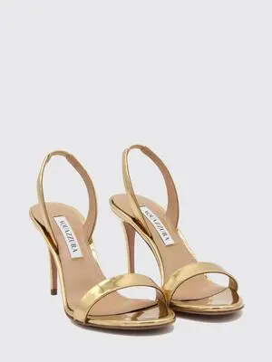 AQUAZZURA So Nude Laminated Leather Slingback Sandals With A Stiletto Heel