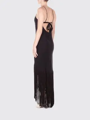 Pinko Jersey Slip Dress With Fringes
