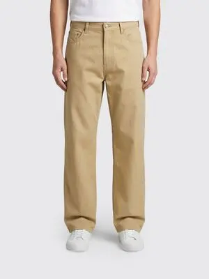 MAISON MARGIELA Wide Cotton Blend Trousers - Beige