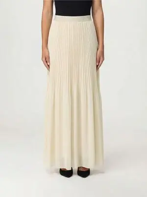 TWINSET Pleated Long Skirt In Crêpe - White