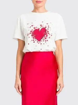 TWINSET Cotton T-shirt With Graphic Heart Print - White
