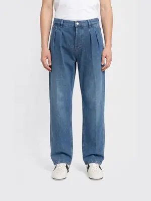 MARINE SERRE Wide Leg Cotton Denim Jeans - Gnawed Blue