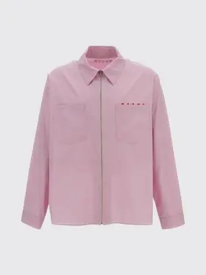 Marni Organic Cotton Shirt With Logo - Quartz