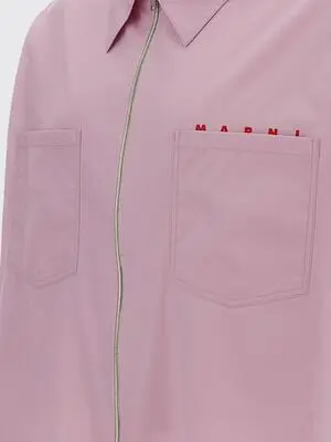 Marni Organic Cotton Shirt With Logo - Quartz