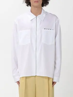 Marni Organic Cotton Shirt With Logo - White