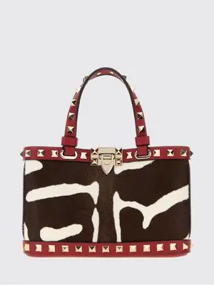 Valentino Garavani Rockstud Animalier Pony Skin And Leather Bag - White