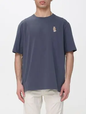 Maison Kitsuné Cotton T-shirt With Logo - Blue