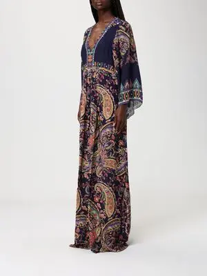 Etro Long Silk Dress With Paisley Print