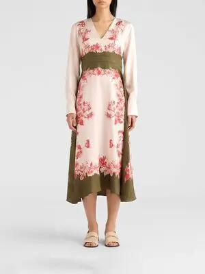 Momoni Printed Silk Midi Dress