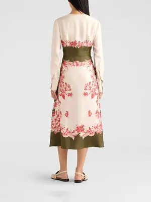 Momoni Printed Silk Midi Dress