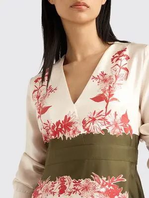 Momoni Printed Silk Midi Dress