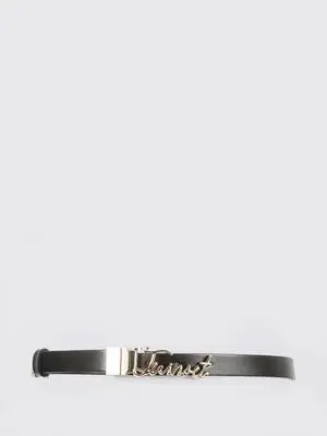 TWINSET Leather Belt With Logo Buckle - Coffee