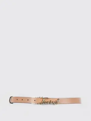 TWINSET Leather Belt With Logo Buckle - Coffee