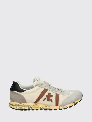 Premiata Lucy Sneakers In Suede And Used Nylon - White
