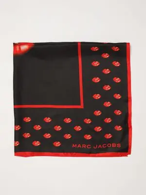 Marc Jacobs Printed Silk Scarf - Black