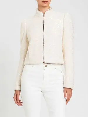 TWINSET Bouclé Sequin Jacket - Pearl