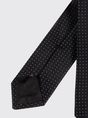 Giorgio Armani Polka Dot Silk Neck Tie - Black