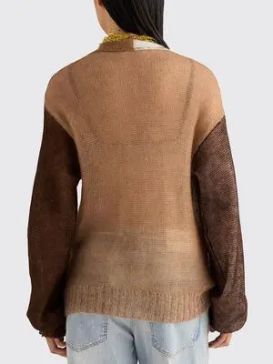 Momoni Mohair Wool Blend Cardigan With Abstract Pattern