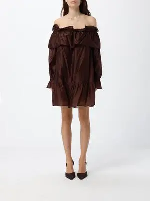 TWINSET Mini Dress In Crêpe - Brown