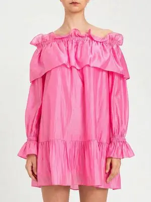 TWINSET Mini Dress In Crêpe - Pink