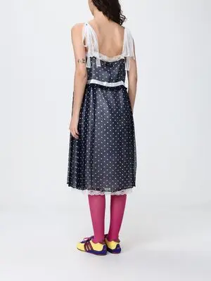 Marc Jacobs Polka Dot Viscose Midi Dress With Inserts