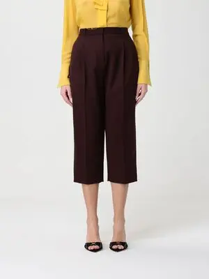 Elisabetta Franchi Cropped Crêpe Trousers - Brown