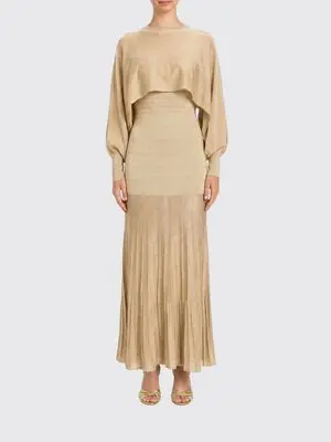 TWINSET Lurex Viscose Knit Long Dress - Sand