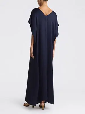 Momoni Satin Long Dress - Blue