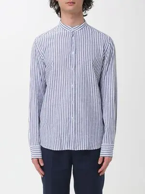 MANUEL RITZ Linen And Cotton Casual Shirt - Blue