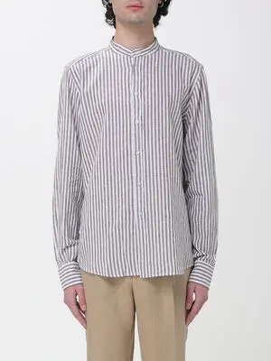 MANUEL RITZ Linen And Cotton Casual Shirt - Brown