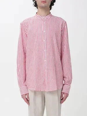 MANUEL RITZ Linen And Cotton Casual Shirt Lobster