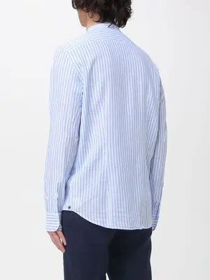 MANUEL RITZ Linen And Cotton Casual Shirt - Sky Blue