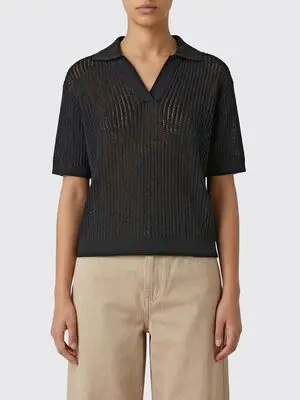 ROBERTO COLLINA Cotton Blend Knit Polo Shirt - Black