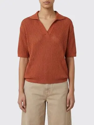ROBERTO COLLINA Cotton Blend Knit Polo Shirt - Red