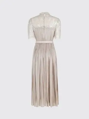 NISSA Pleated Jersey Midi Dress