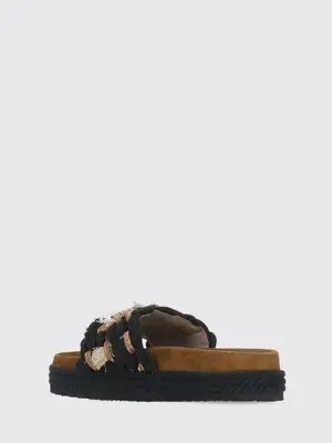 Mou Woven Canvas And Leather Sandals
