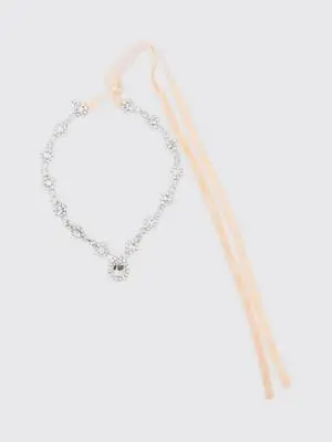 N° 21 Brass Necklace With Set Rhinestones - Silver