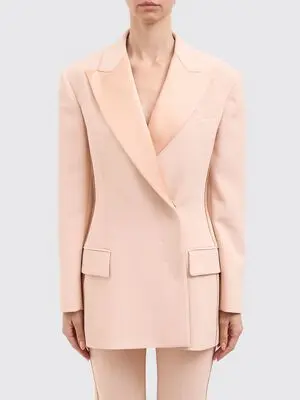 Elisabetta Franchi Double Breasted Polyester Blazer - Pink