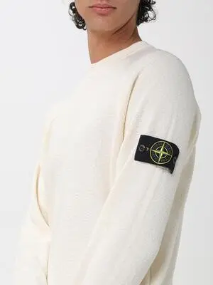 Stone Island Organic Cotton Knit Crewneck Sweater - White
