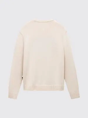 NAPAPIJRI Cotton Crew Neck Sweater With Jacquard Logo - Beige