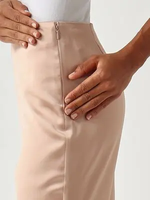 Pinko Satin Flared Trousers - Beige