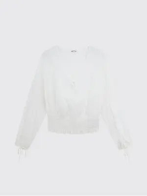 Aspesi Cotton Blouse With V-neck And Long Sleeves