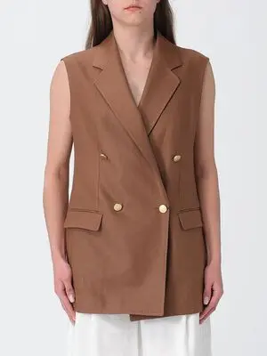 Tagliatore Double-breasted Linen Vest - Brown