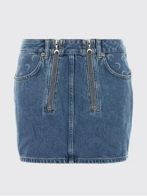 MARINE SERRE Monogram Print Denim Mini Skirt