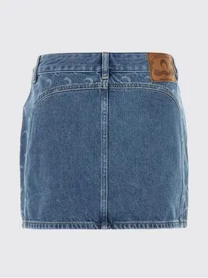 MARINE SERRE Monogram Print Denim Mini Skirt