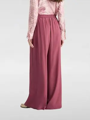 Momoni Silk Blend Wide Leg Trousers - Plum