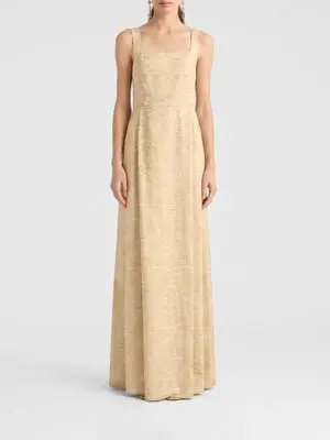 Momoni Jacquard Viscose Evening Gown - Beige
