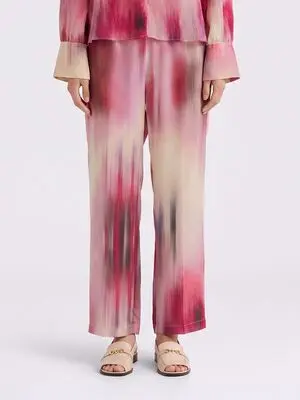Momoni Printed Viscose Palazzo Trousers - Fuchsia