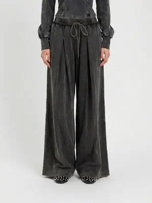 TWINSET Wide-leg Cotton Trousers - Black